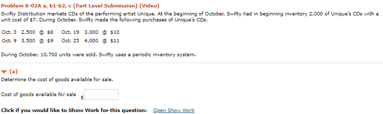 Solved Problem 6-02A a, b1-b2, c (Part Level Submission) | Chegg.com