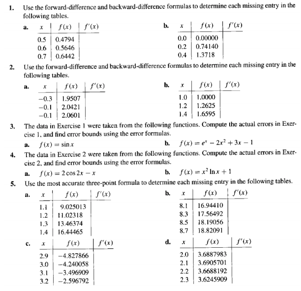 Solved 0.4 a. 1. Use the forward-difference and | Chegg.com