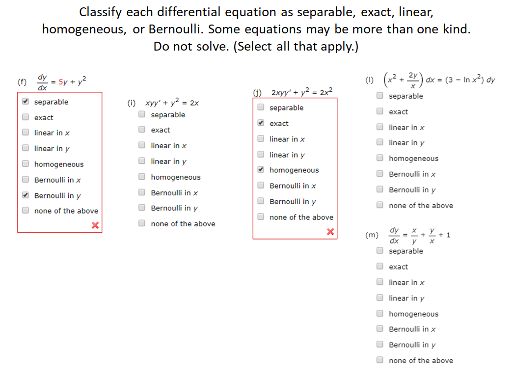 Solved Classify each differential equation as separable, | Chegg.com