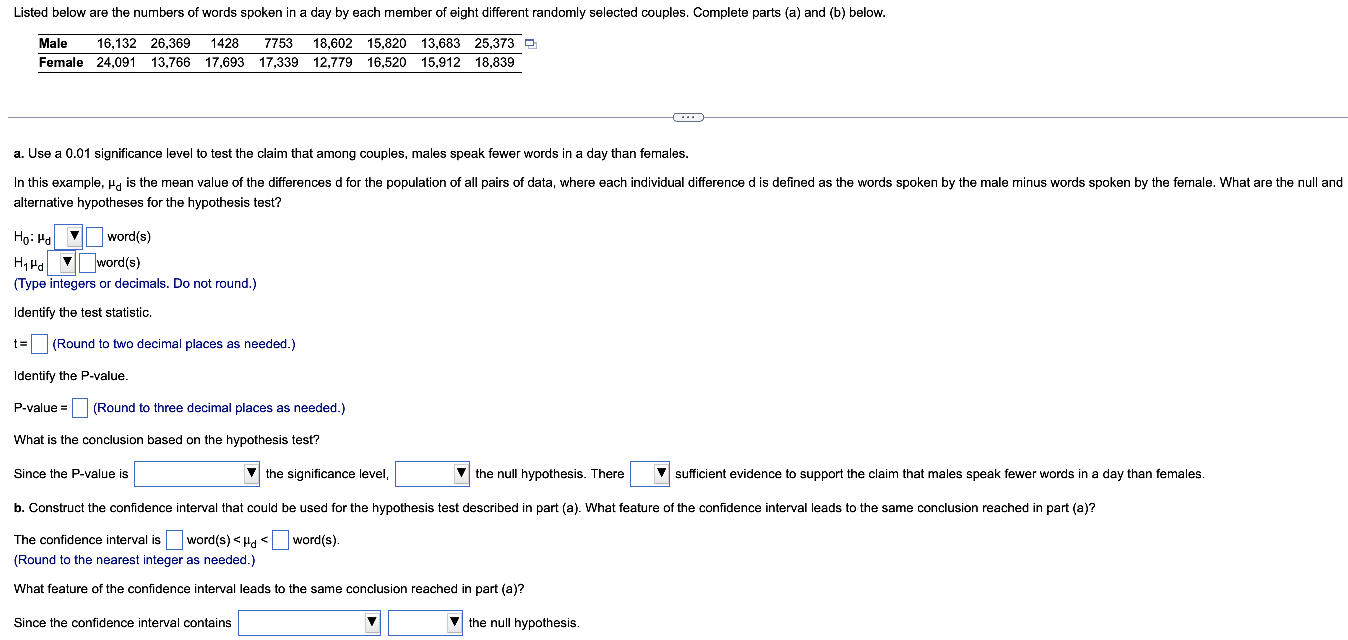 Solved a. Use a 0.01 significance level to test the claim | Chegg.com