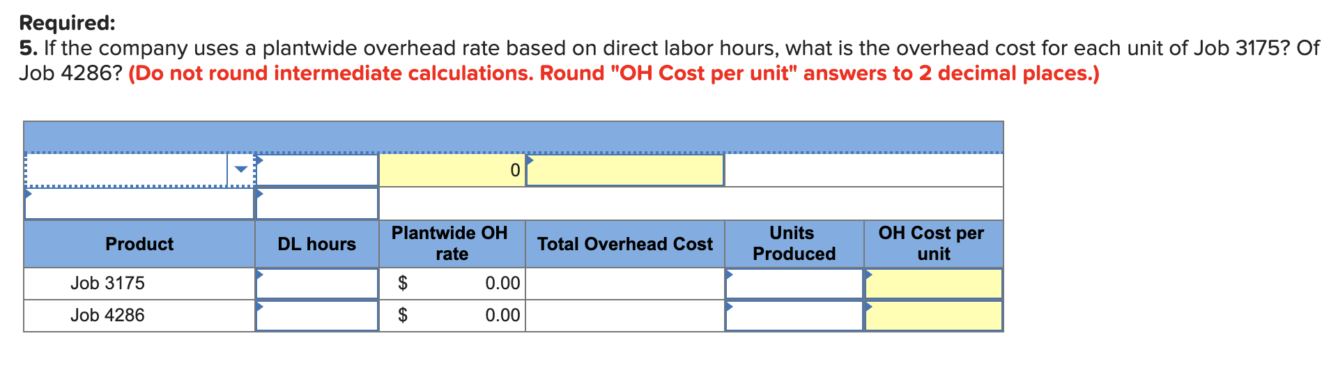 Solved If the company uses a plantwide overhead rate based | Chegg.com