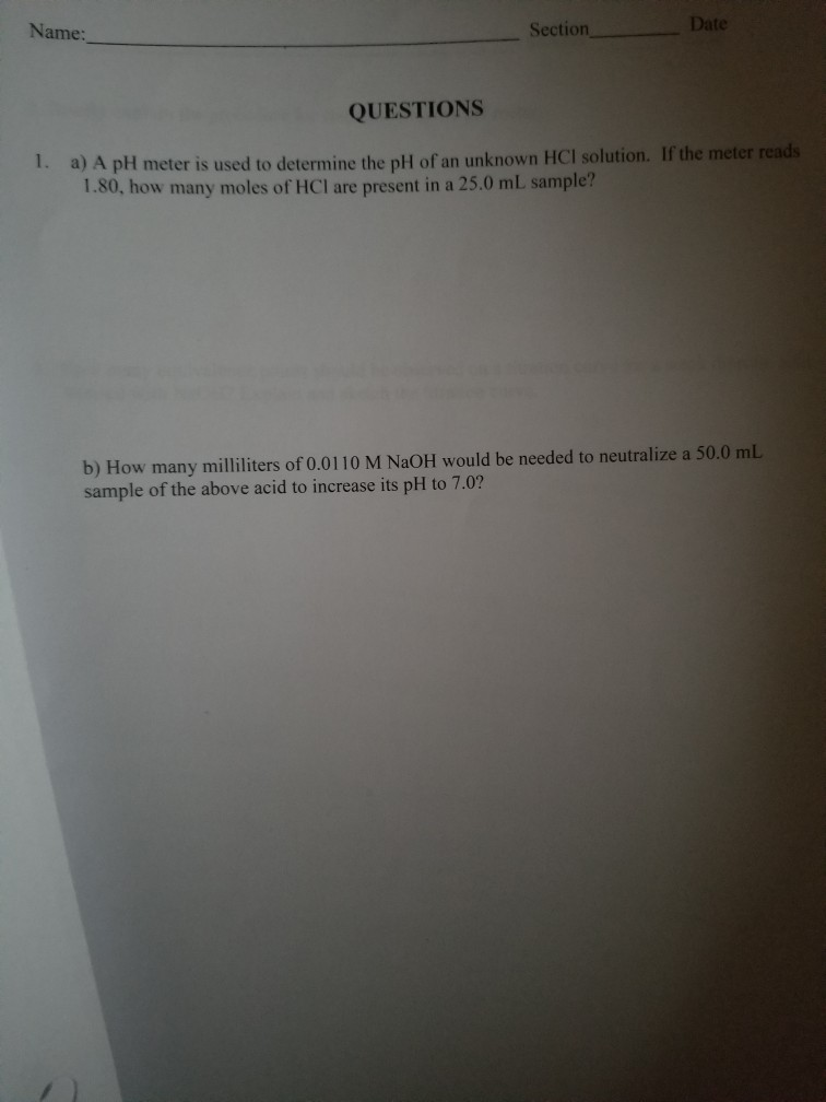 Solved 2. Briefly explain the procedure for standardizing | Chegg.com