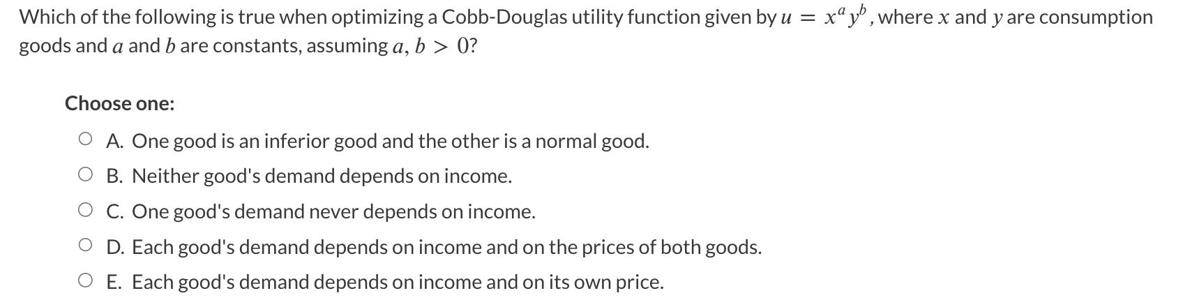 Solved Which of the following is true when optimizing a | Chegg.com