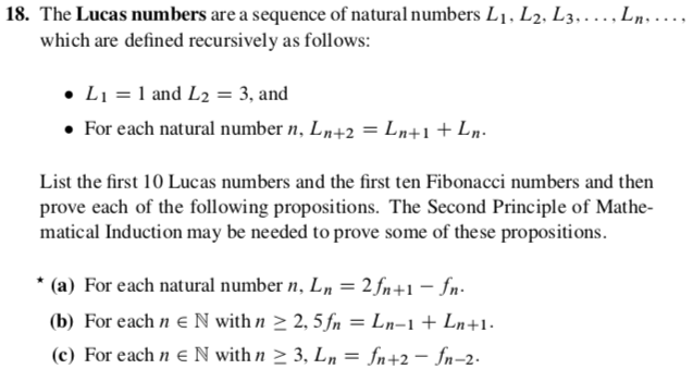 Solved 18. The Lucas numbers are a sequence of natural | Chegg.com