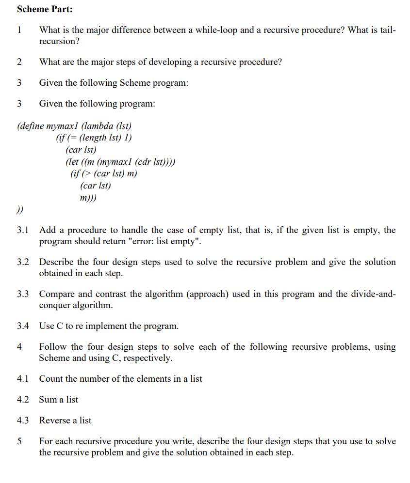 Solved Scheme Part: 1 What is the major difference between a | Chegg.com