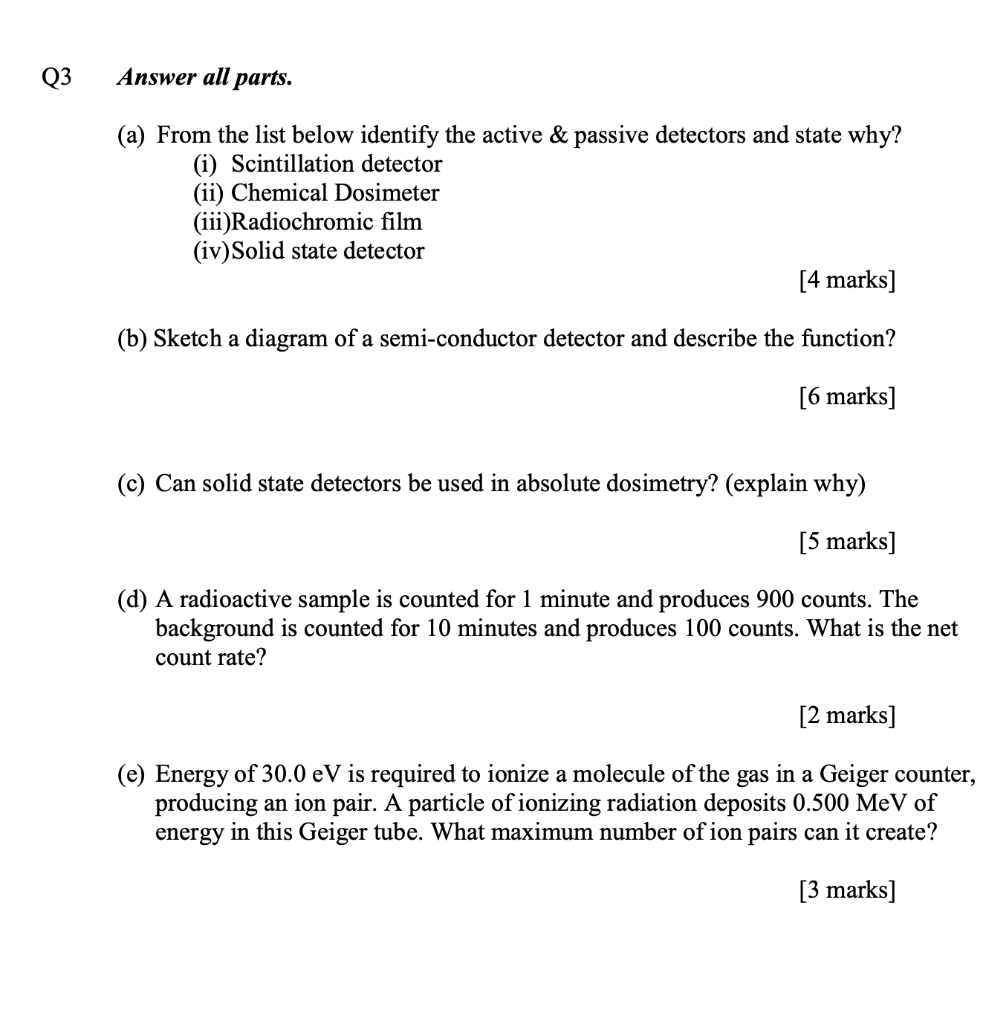 Solved Q3 Answer all parts. (a) From the list below identify | Chegg.com