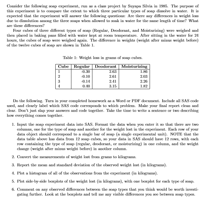 Solved Consider the following soap experiment, run as a | Chegg.com