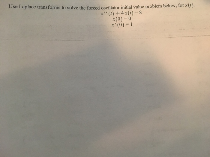 Solved Use Laplace transforms to solve the forced oscillator | Chegg.com