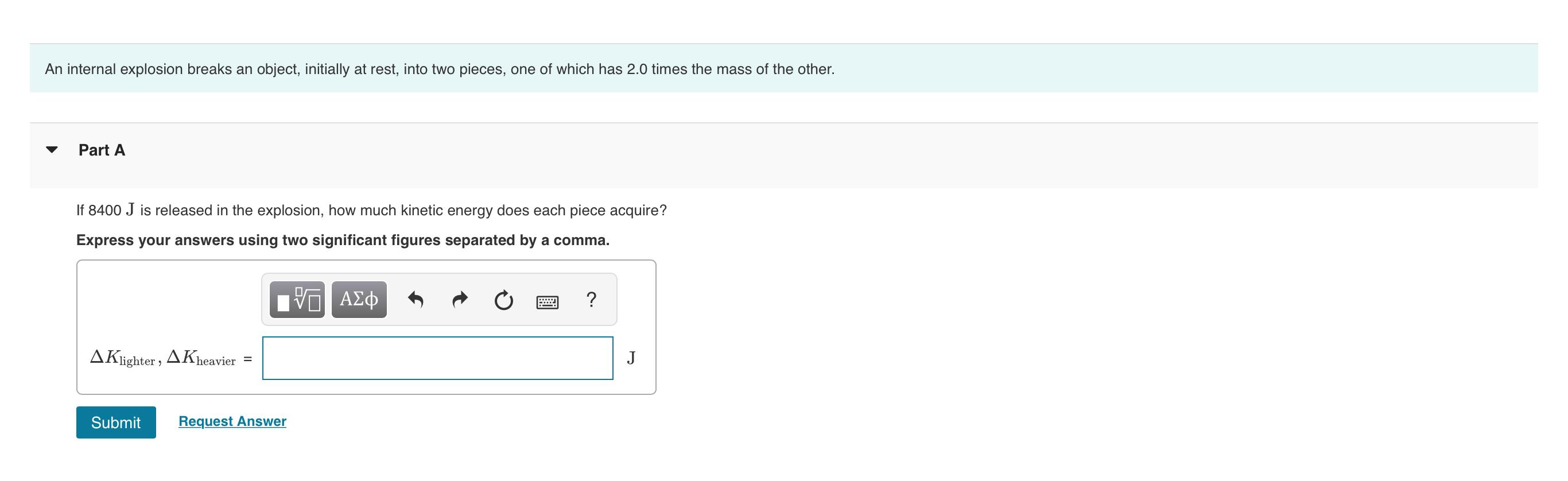 Solved An internal explosion breaks an object, initially at | Chegg.com