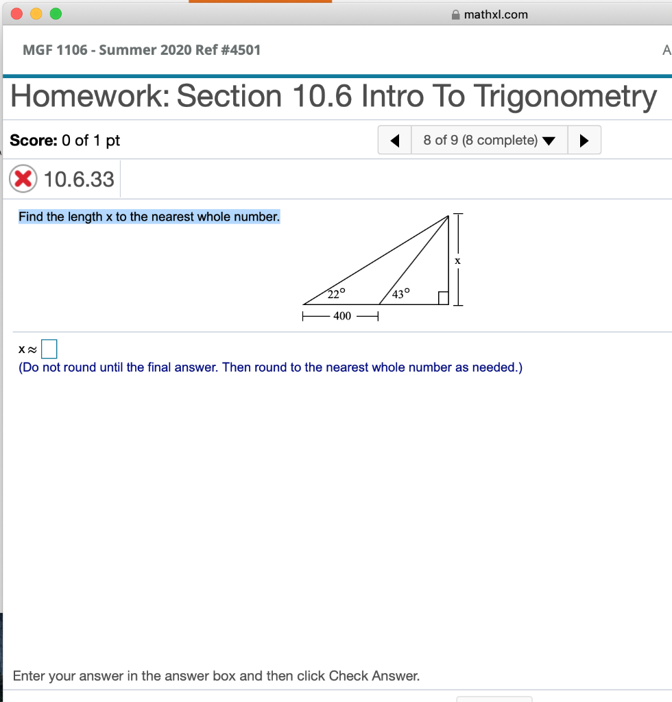 Solved mathxl.com MGF 1106 - Summer 2020 Ref #4501 A | Chegg.com