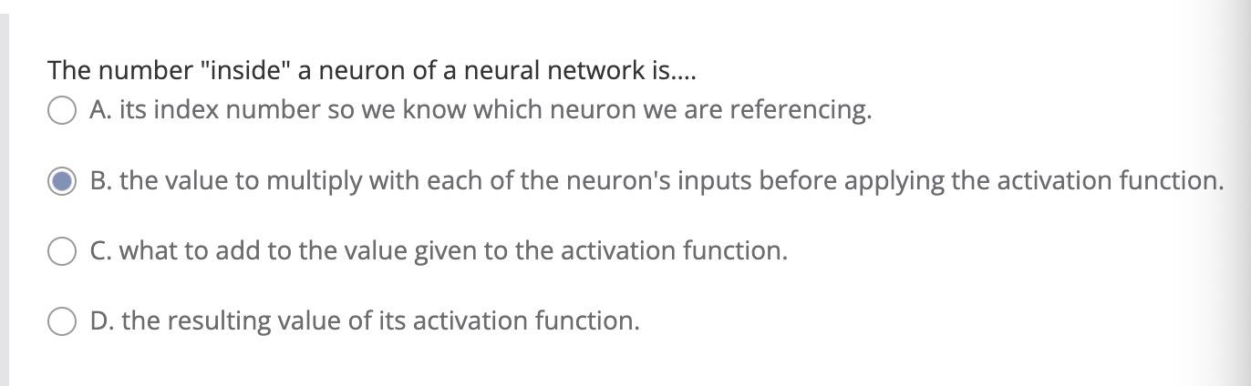 The number "inside" a neuron of a neural network | Chegg.com