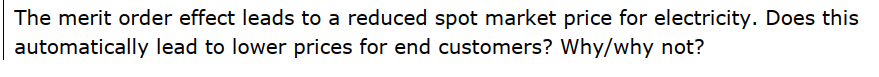 Solved The merit order effect leads to a reduced spot market | Chegg.com