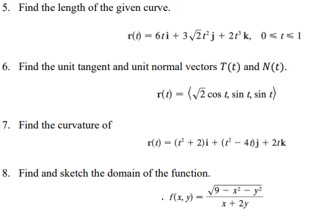 Solved 5. Find the length of the given curve. r(t) = 6ti + | Chegg.com