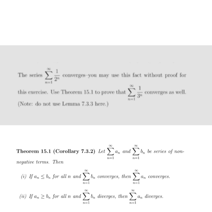 Solved The series ? converges you may use this fact without | Chegg.com