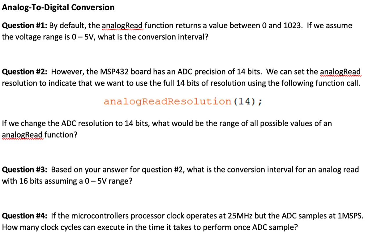 Solved Analog-To-Digital Conversion Question #1: By default, | Chegg.com