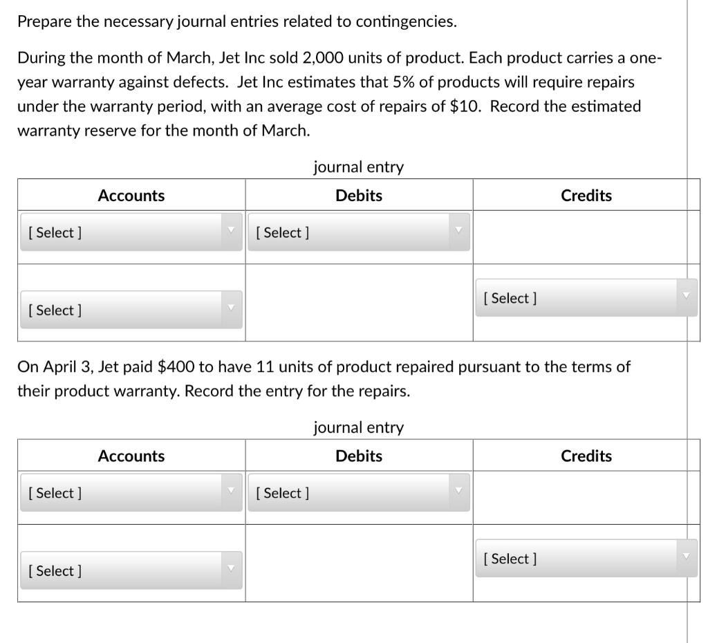 Solved Prepare the necessary journal entries related to | Chegg.com