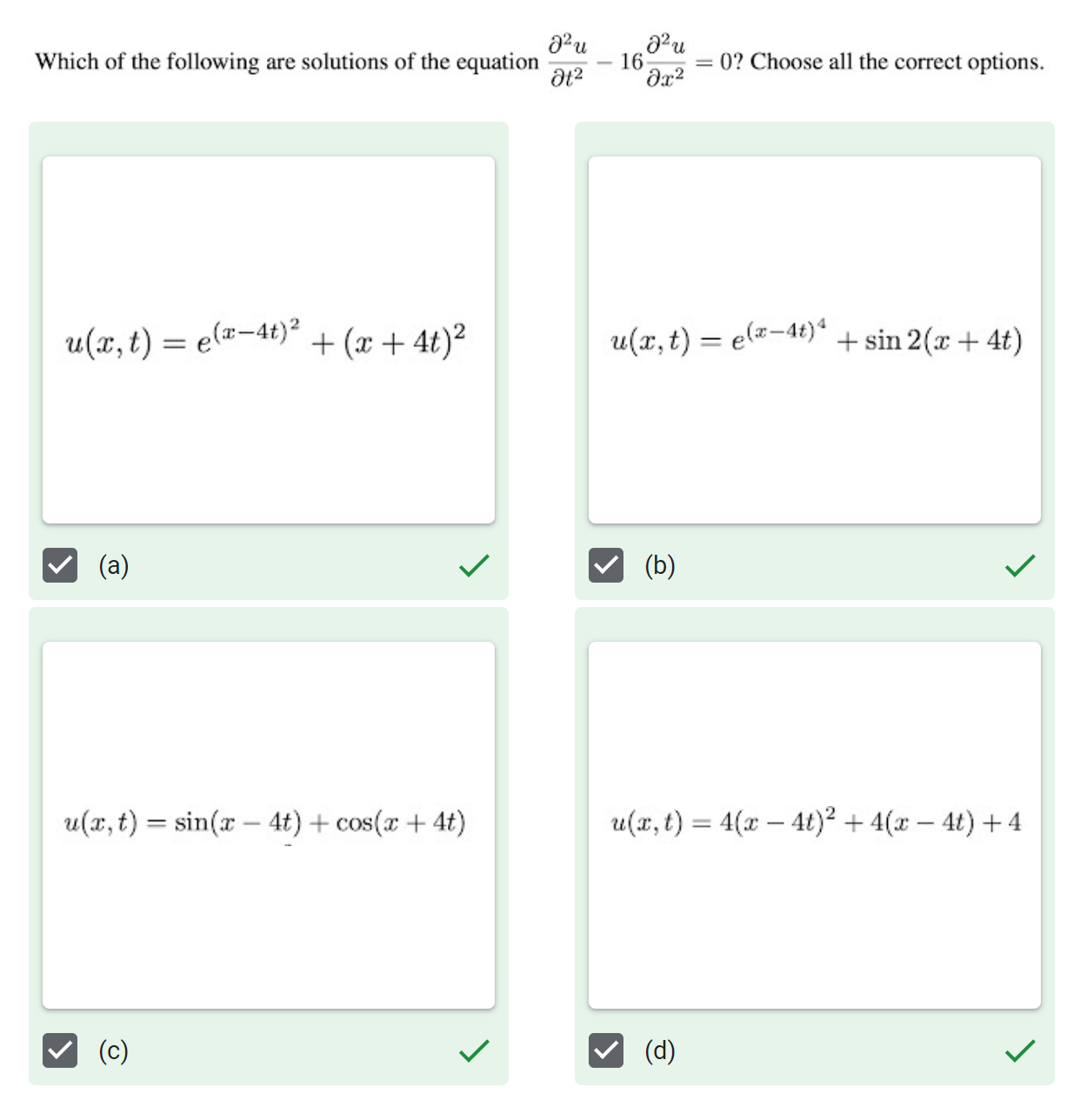 Solved Which of the following are solutions of the equation | Chegg.com