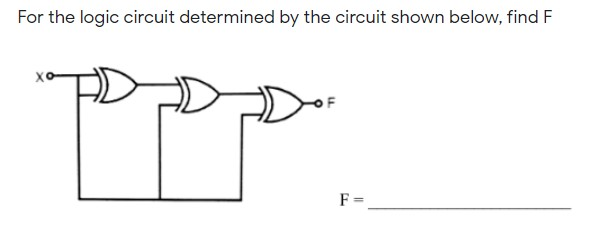 Solved For the logic circuit determined by the circuit shown | Chegg.com