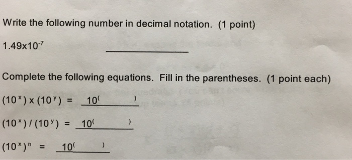 Solved Write the following decimal numbers in scientific | Chegg.com
