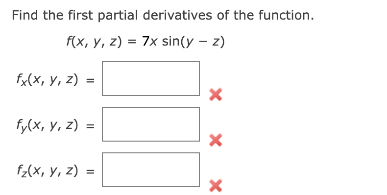 Solved Find the first partial derivatives of the function. | Chegg.com