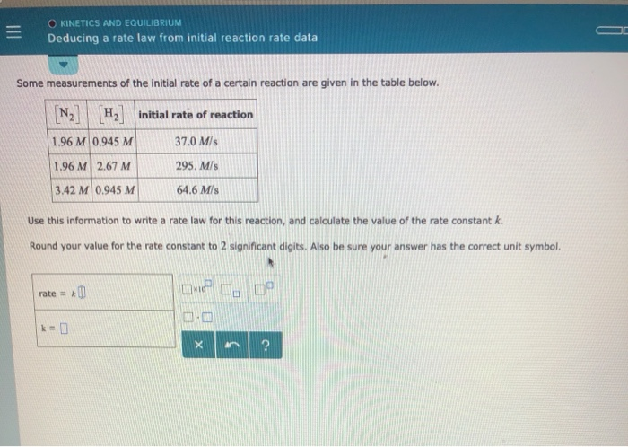 Solved O KINETICS AND EQUILIBRIUM Deducing a rate law from | Chegg.com