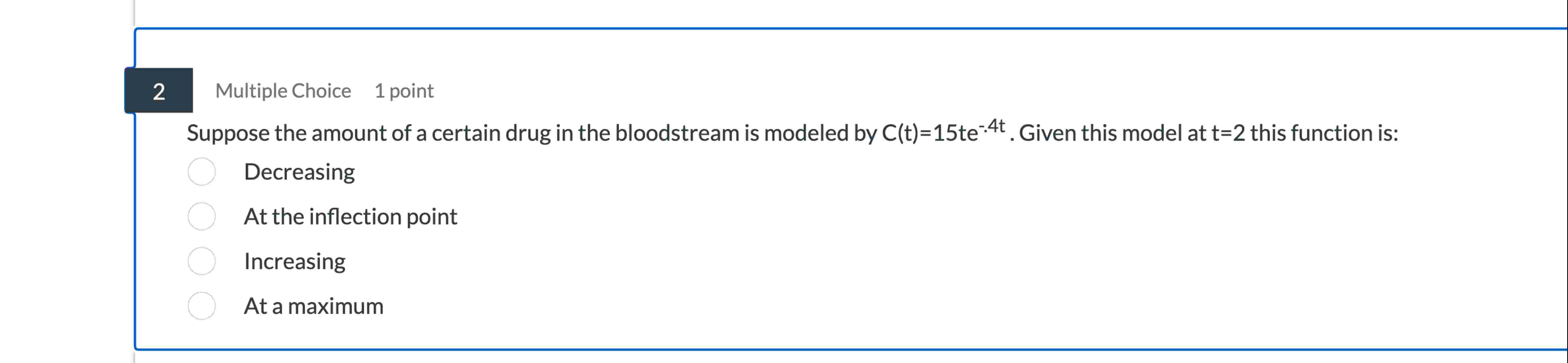 Solved 2Multiple Choice1 ﻿pointSuppose the amount of ﻿a | Chegg.com