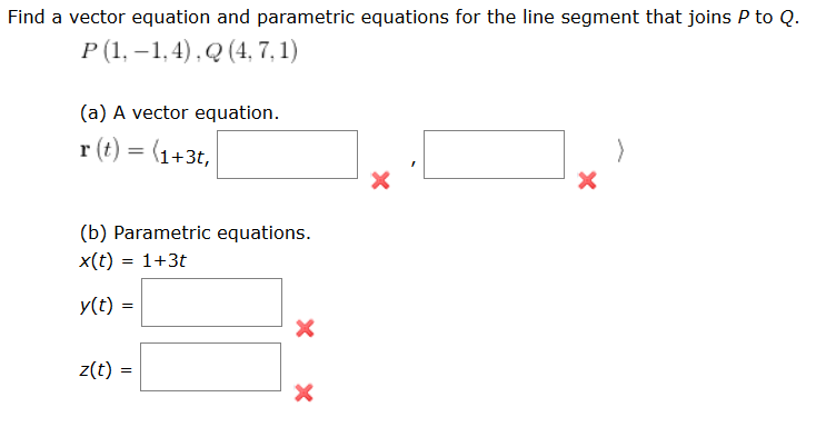 Solved Find A Vector Equation And Parametric Equations For
