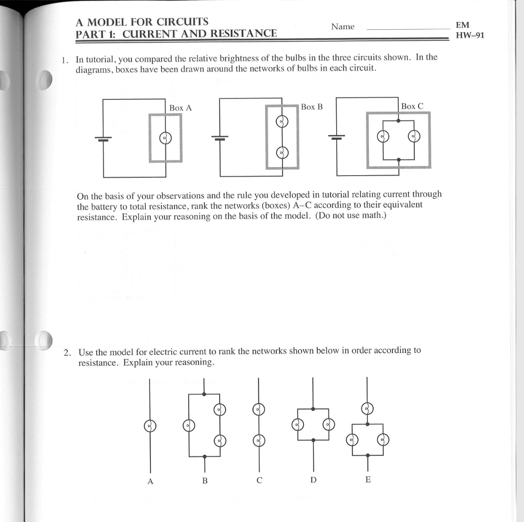 Solved A MODEL FOR CIRCUITS PART 1: CURRENT AND RESISTANCE | Chegg.com