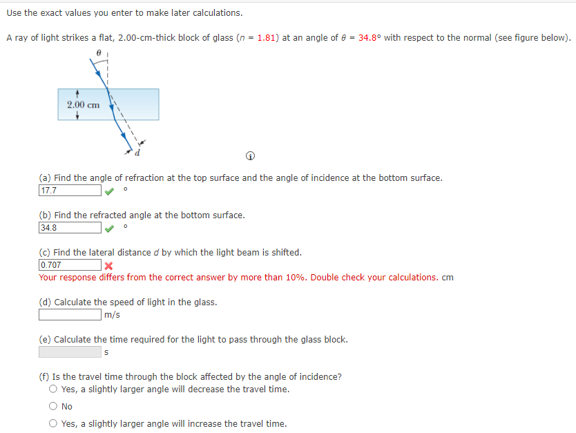 Solved Use the exact values you enter to make later | Chegg.com