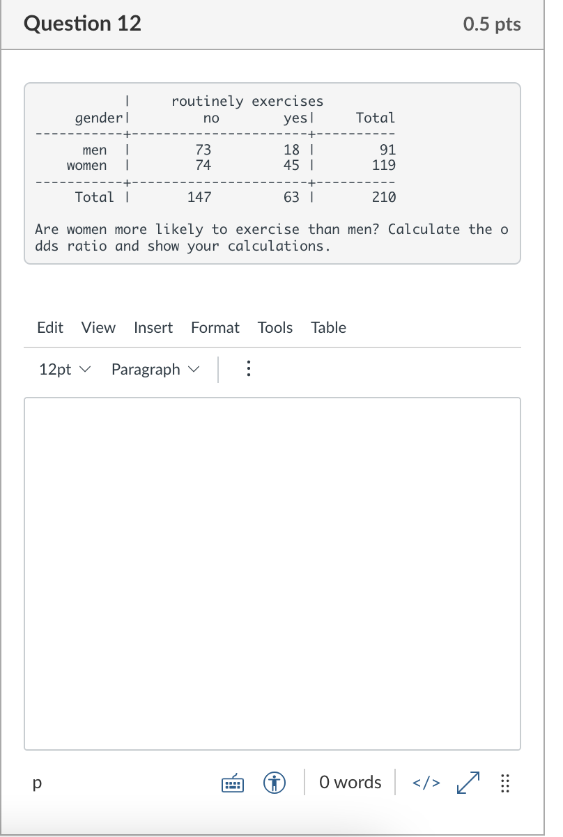 Solved Question 12 0.5 pts routinely exercises no yes! | Chegg.com