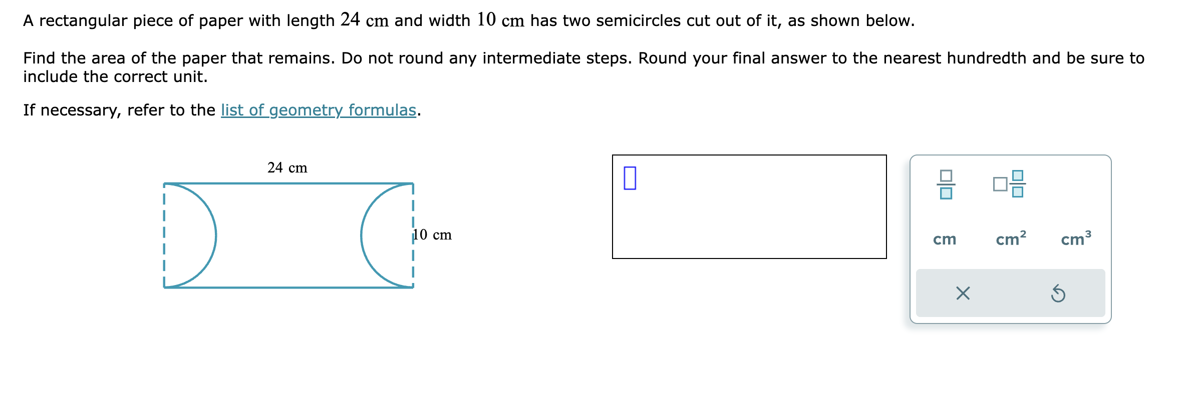 Solved A rectangular piece of paper with length 24 cm and | Chegg.com