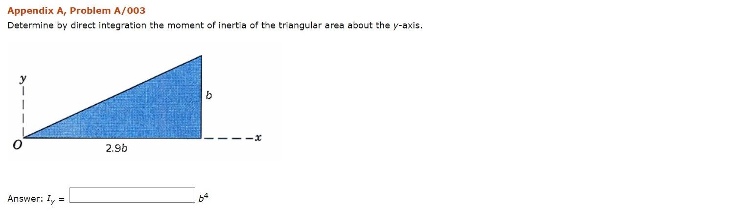Solved Appendix A, Problem A/003 Determine by direct | Chegg.com