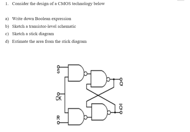 Solved 1. Consider the design of a CMOS technology below a) | Chegg.com