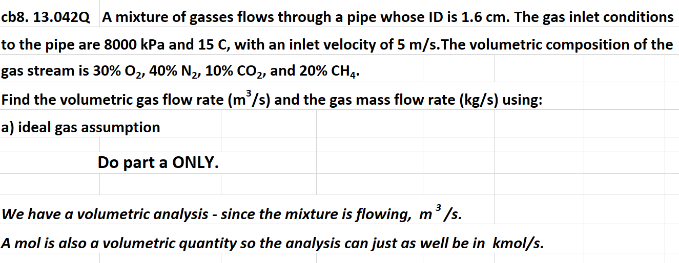 Solved cb8. 13.042Q A mixture of gasses flows through a pipe | Chegg.com