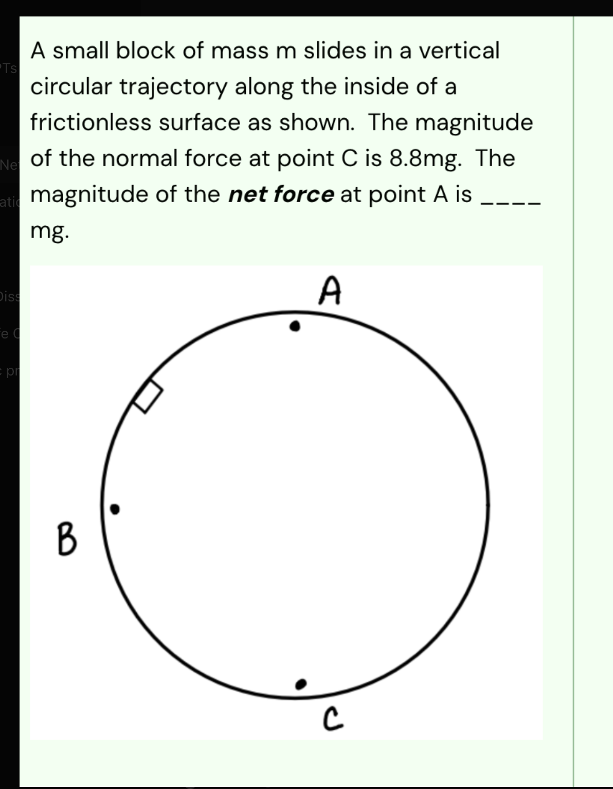 Solved A small block of mass m slides in a verticalcircular | Chegg.com