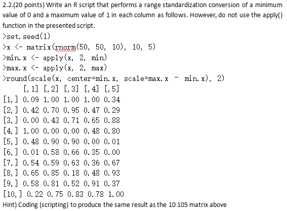 2220 Points Write An R Script That Performs A 