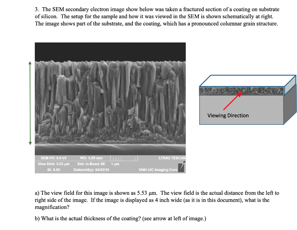 Solved 3. The SEM secondary electron image show below was | Chegg.com