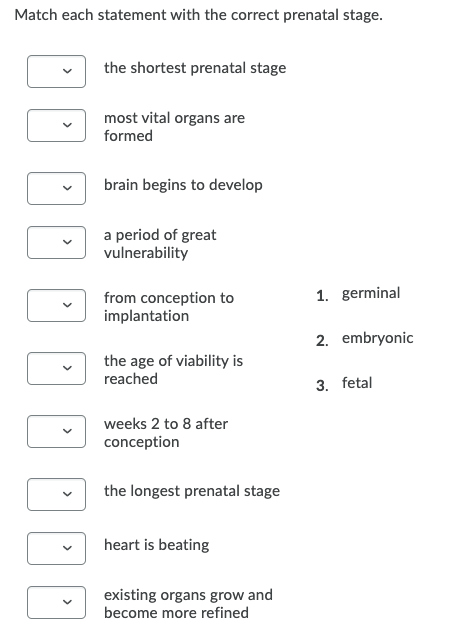 Solved Match each example with the appropriate developmental | Chegg.com