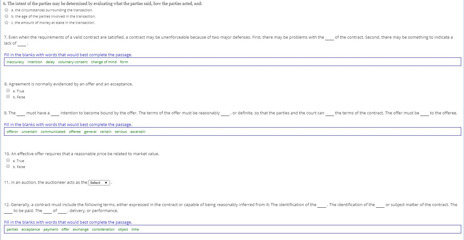 6. The intent of the parties may be determined by | Chegg.com