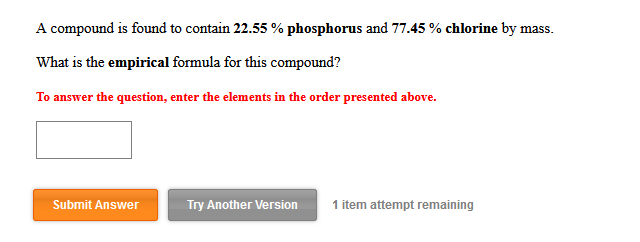 Solved A compound is found to contain 22.55 % phosphorus and | Chegg.com