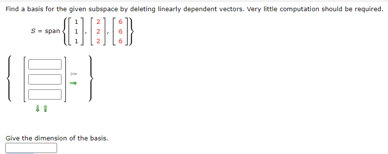 Solved Find a basis for the given subspace by deleting | Chegg.com