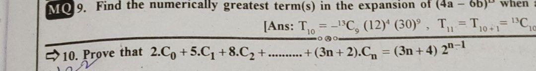 Solved 13 - MQ 9. Find the numerically greatest term(s) in | Chegg.com