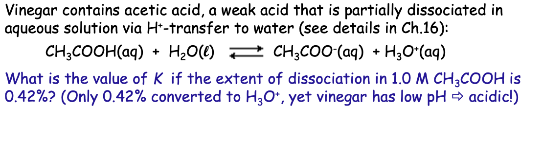 Solved Vinegar contains acetic acid, a weak acid that is | Chegg.com