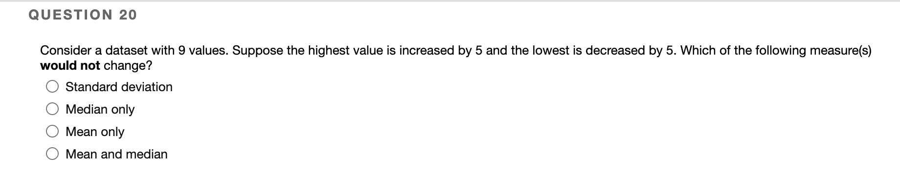 Solved Consider a dataset with 9 values. Suppose the highest | Chegg.com