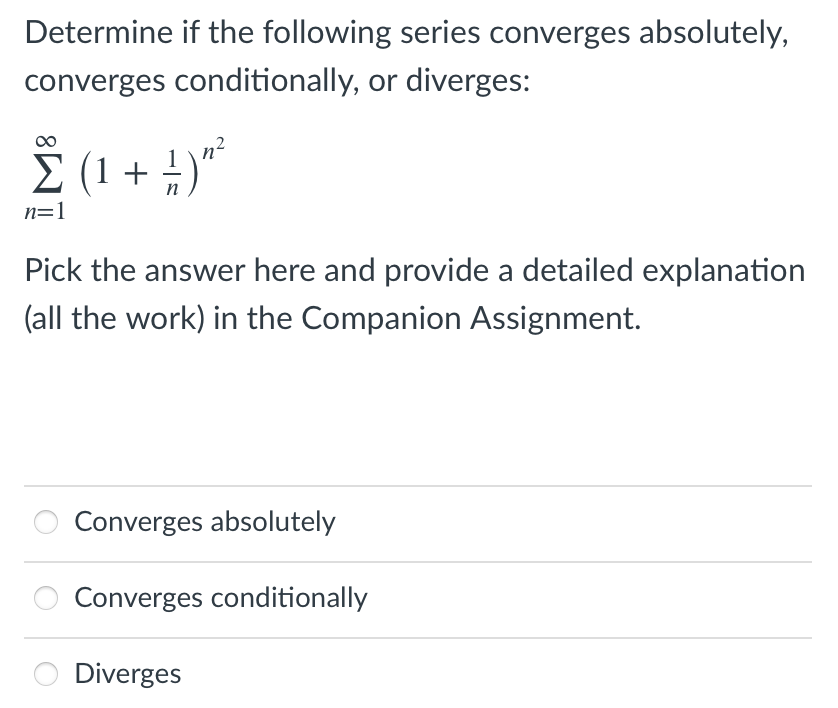 Solved Determine if the following series converges | Chegg.com