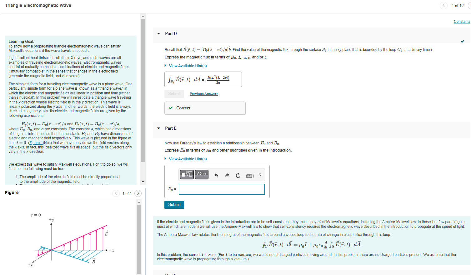 Solved Triangle Electromagnetic Wave 1 of 12 - Part D | Chegg.com