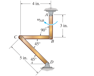 Solved The clockwise angular velocity of the link ABAB shown | Chegg.com
