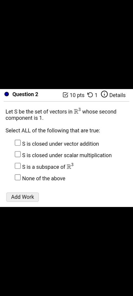 Solved Let S be the set of vectors in R3 whose second | Chegg.com