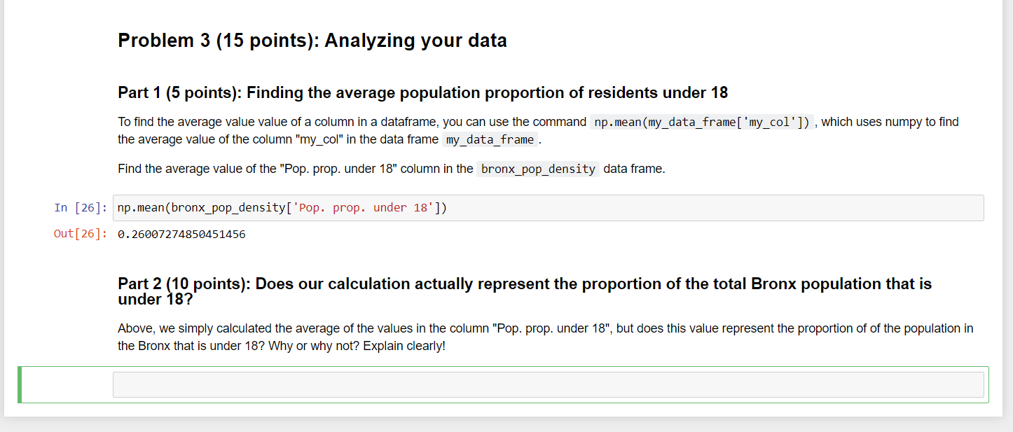Problem 3 (15 points): Analyzing your data Part 1 (5 | Chegg.com