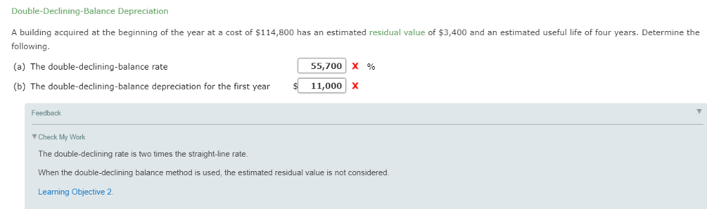 Solved Double-Declining-Balance Depreciation A building | Chegg.com